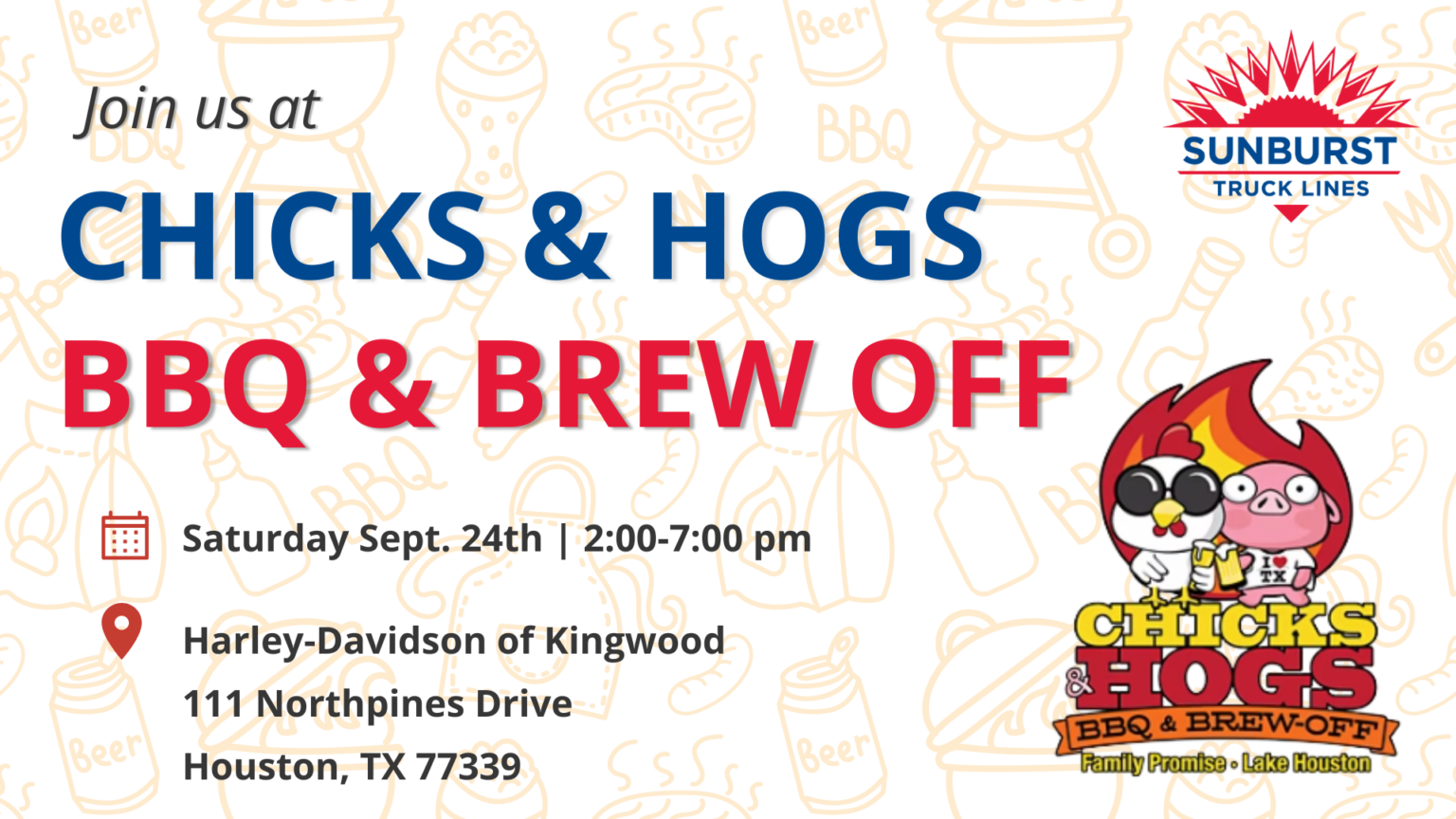 Chicks & Hogs BBQ & Brew Off - Sunburst Truck Lines